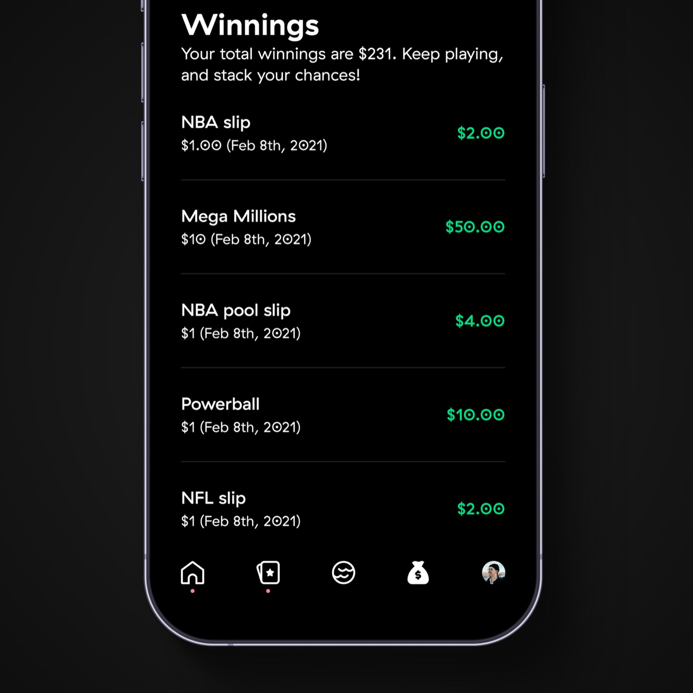 Winners and Payouts - Slips